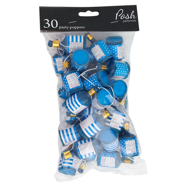 Party Poppers - 30pcs - Blue